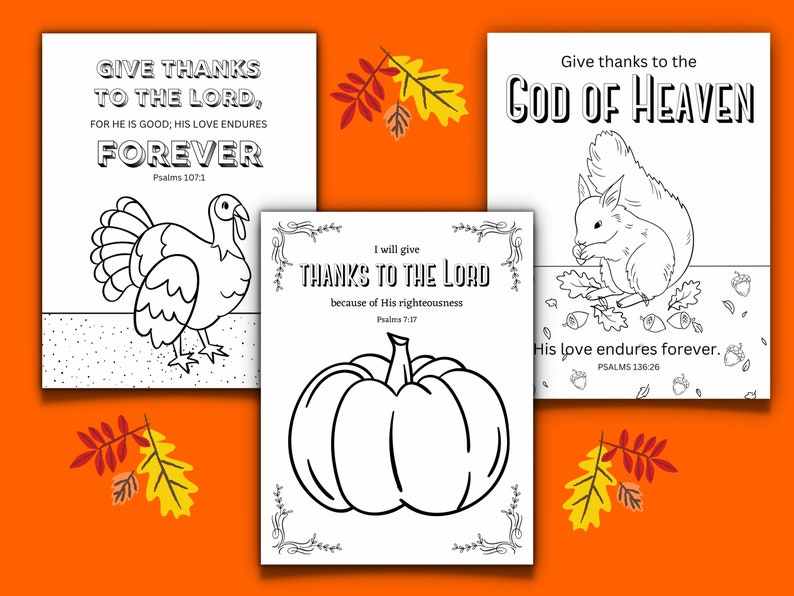 Fall Scripture Coloring Pages: Thanksgiving, Halloween (PDF Download ...
