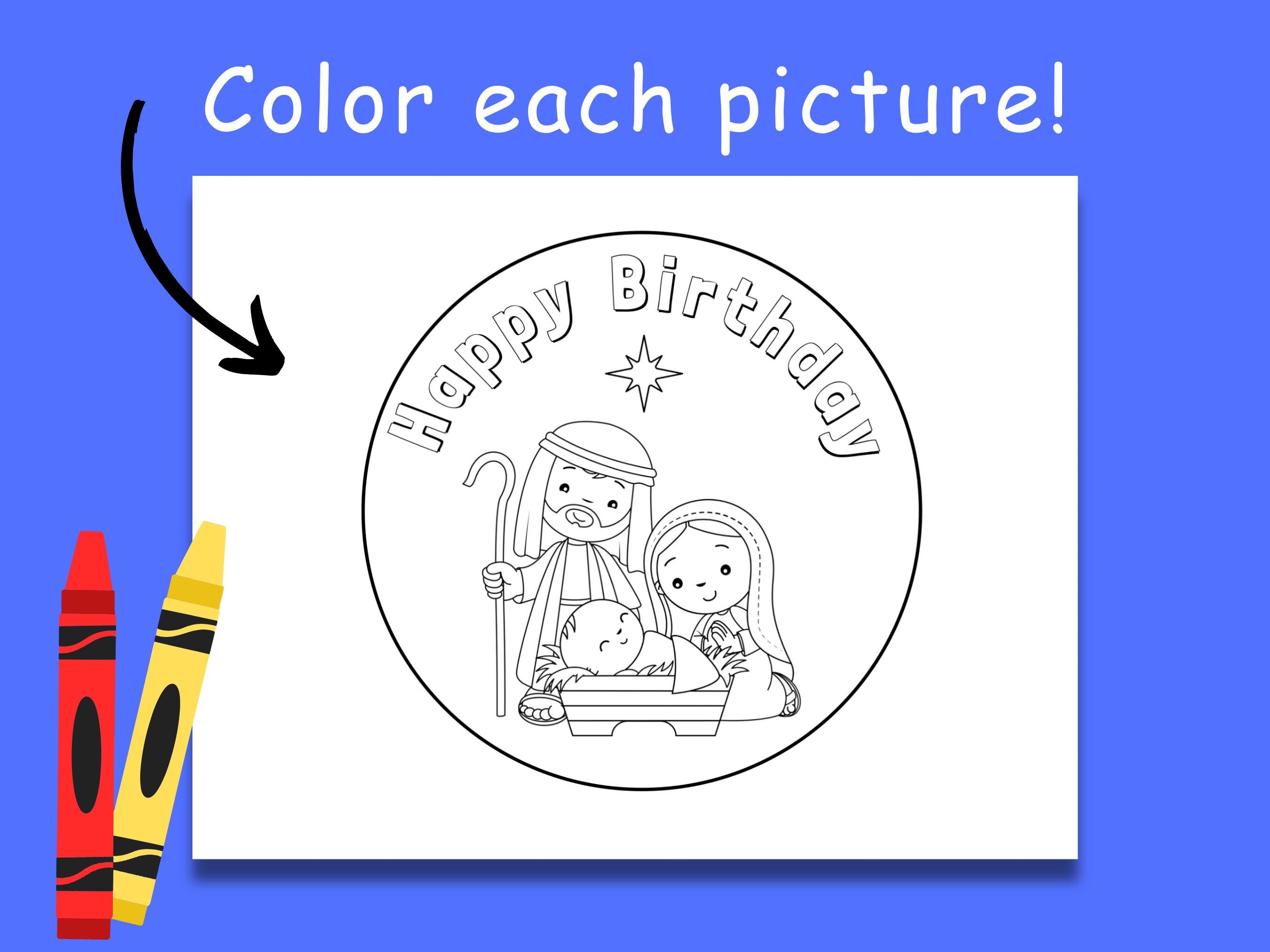 Happy Birthday Jesus Craft, Nativity Christmas Christian Activity ...