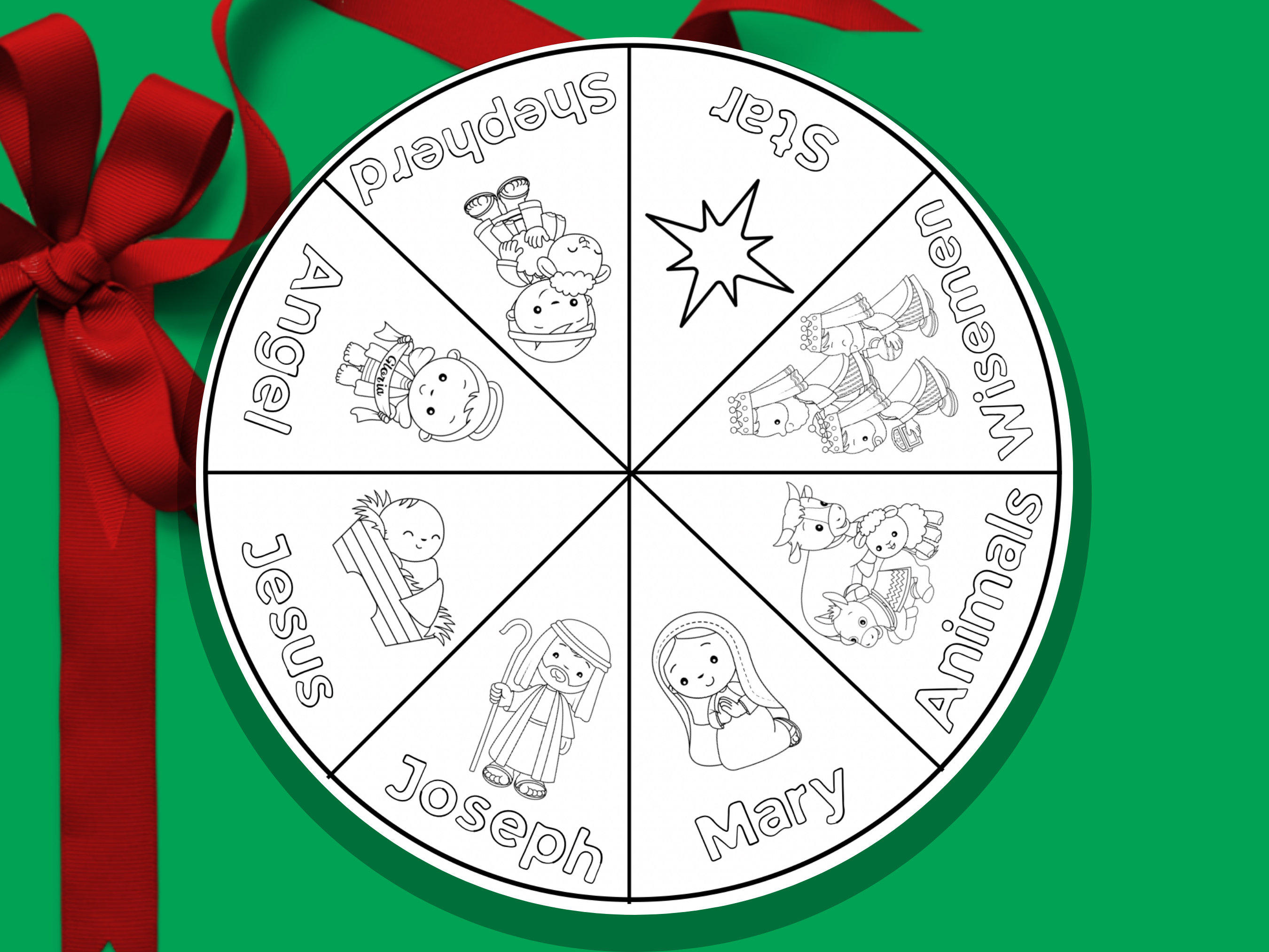 Christian Christmas Story Wheel Craft, Bible Verse Advent Kids Activity ...