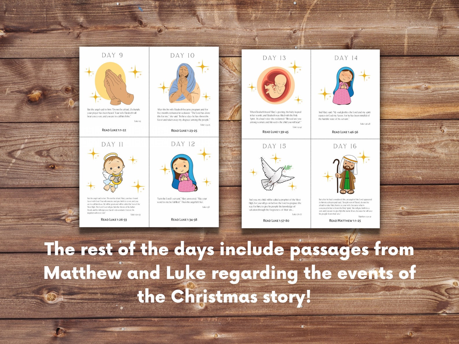 Advent Scripture Cards Advent Calendar Nativity Advent Etsy