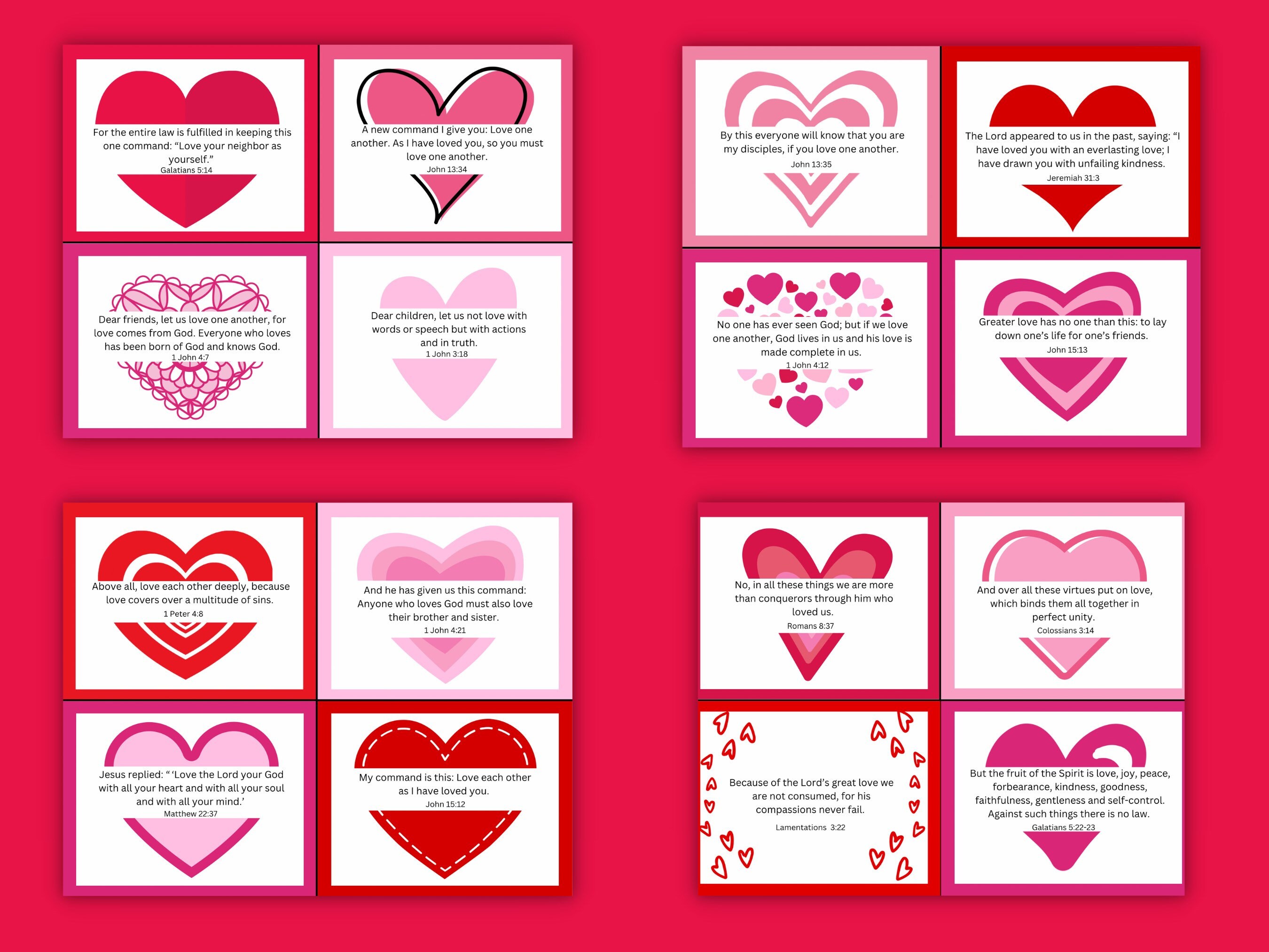 Christian Valentine Scripture Cards Love Bible Cards for Kids - Etsy