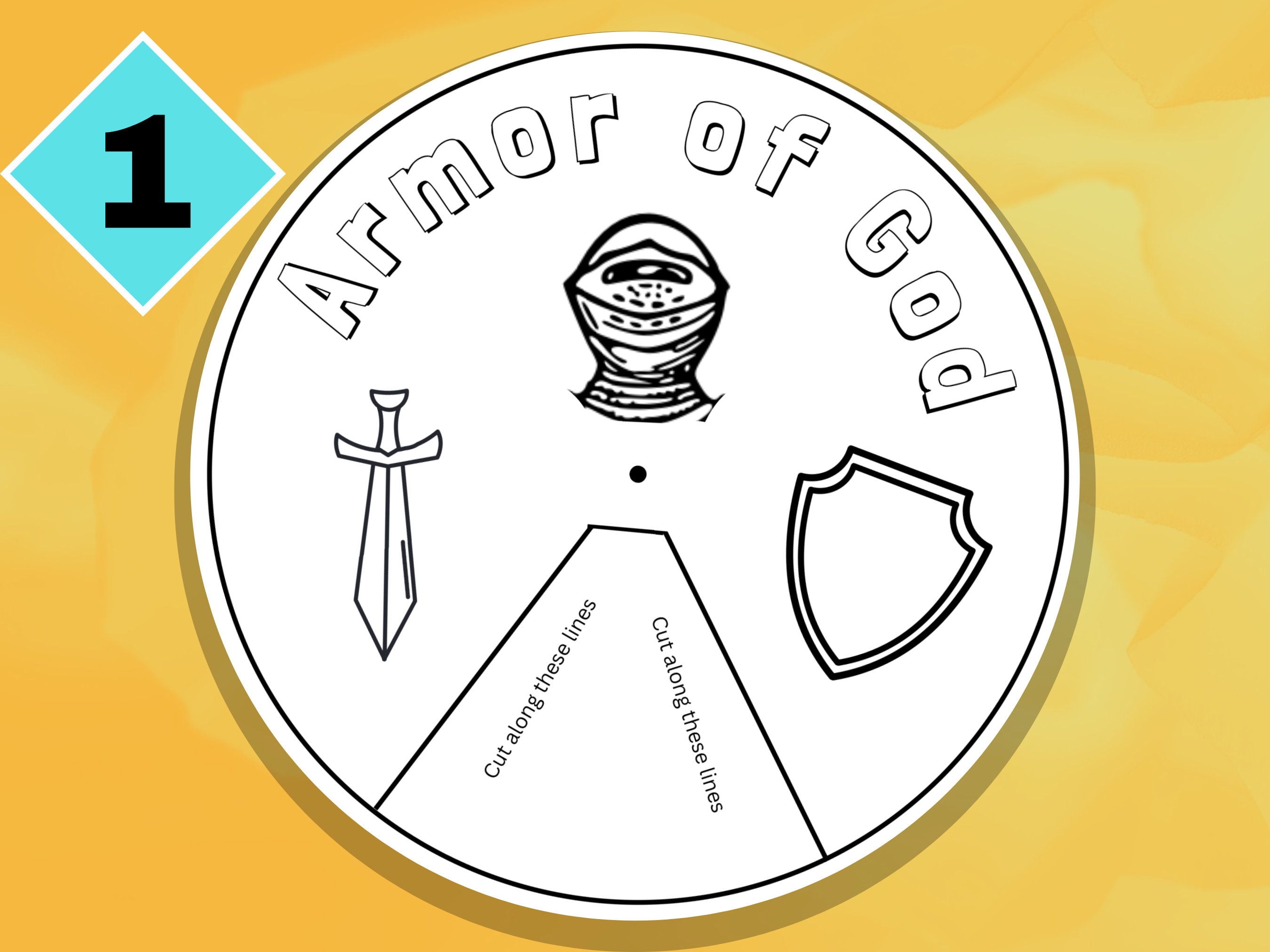 Armor of God Wheel Craft: Bible Activity & Coloring Page (PDF) - Etsy
