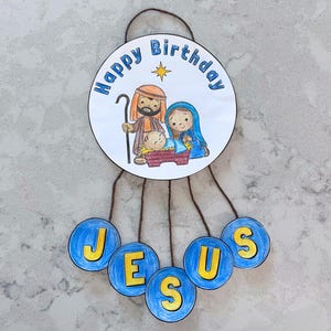Happy Birthday Jesus Craft, Nativity Christmas Christian Activity ...