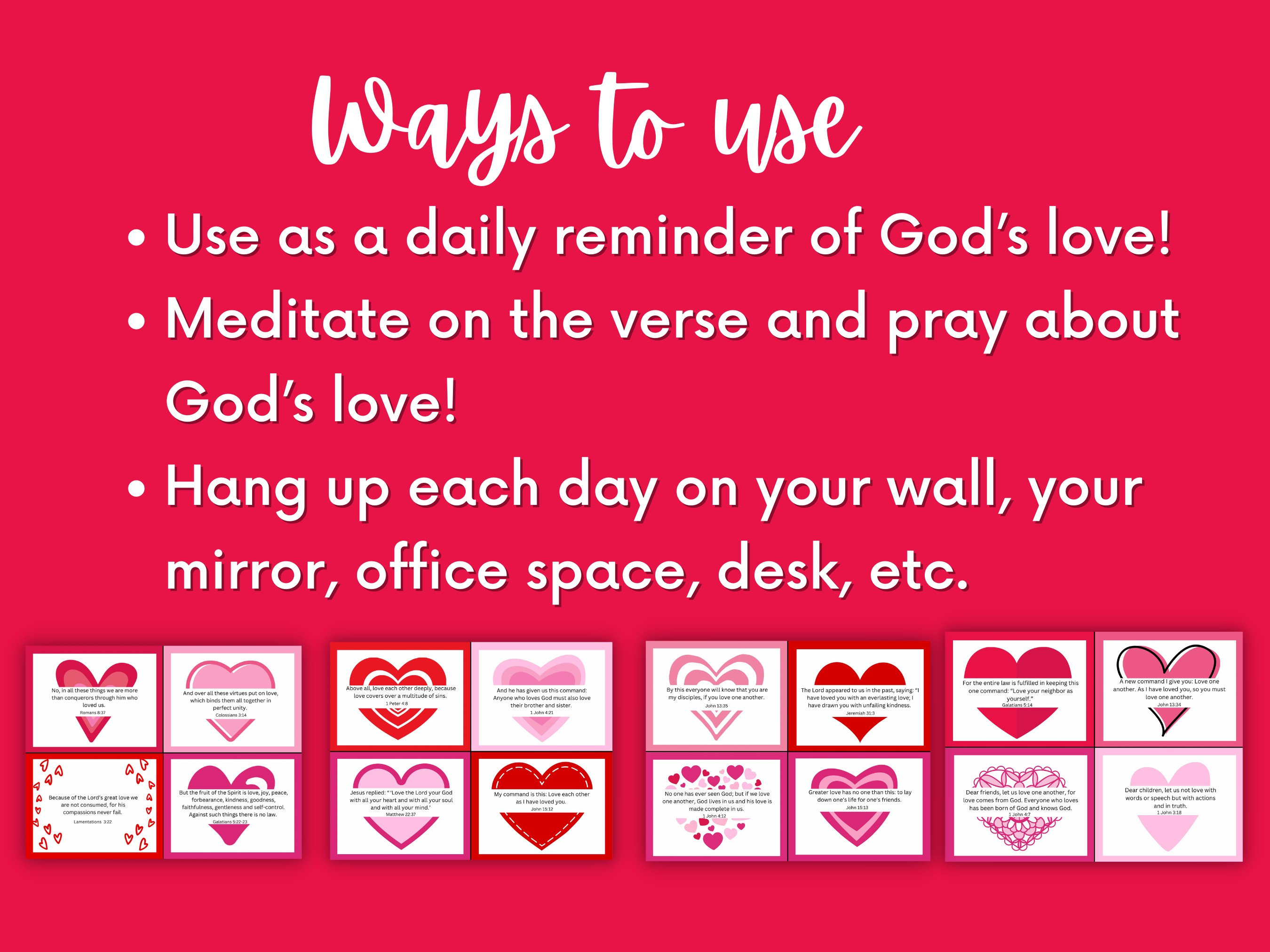 Christian Valentine Scripture Cards Love Bible Cards for Kids - Etsy