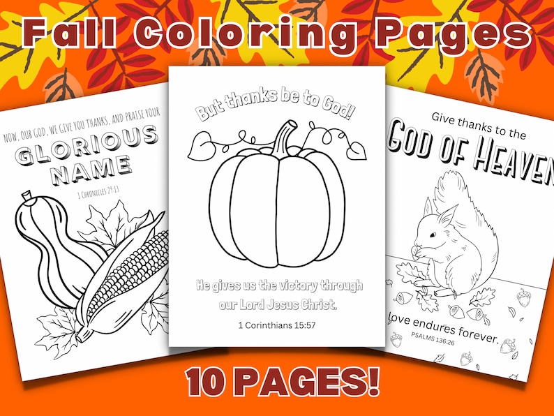 Fall Scripture Coloring Pages: Thanksgiving, Halloween (PDF Download ...