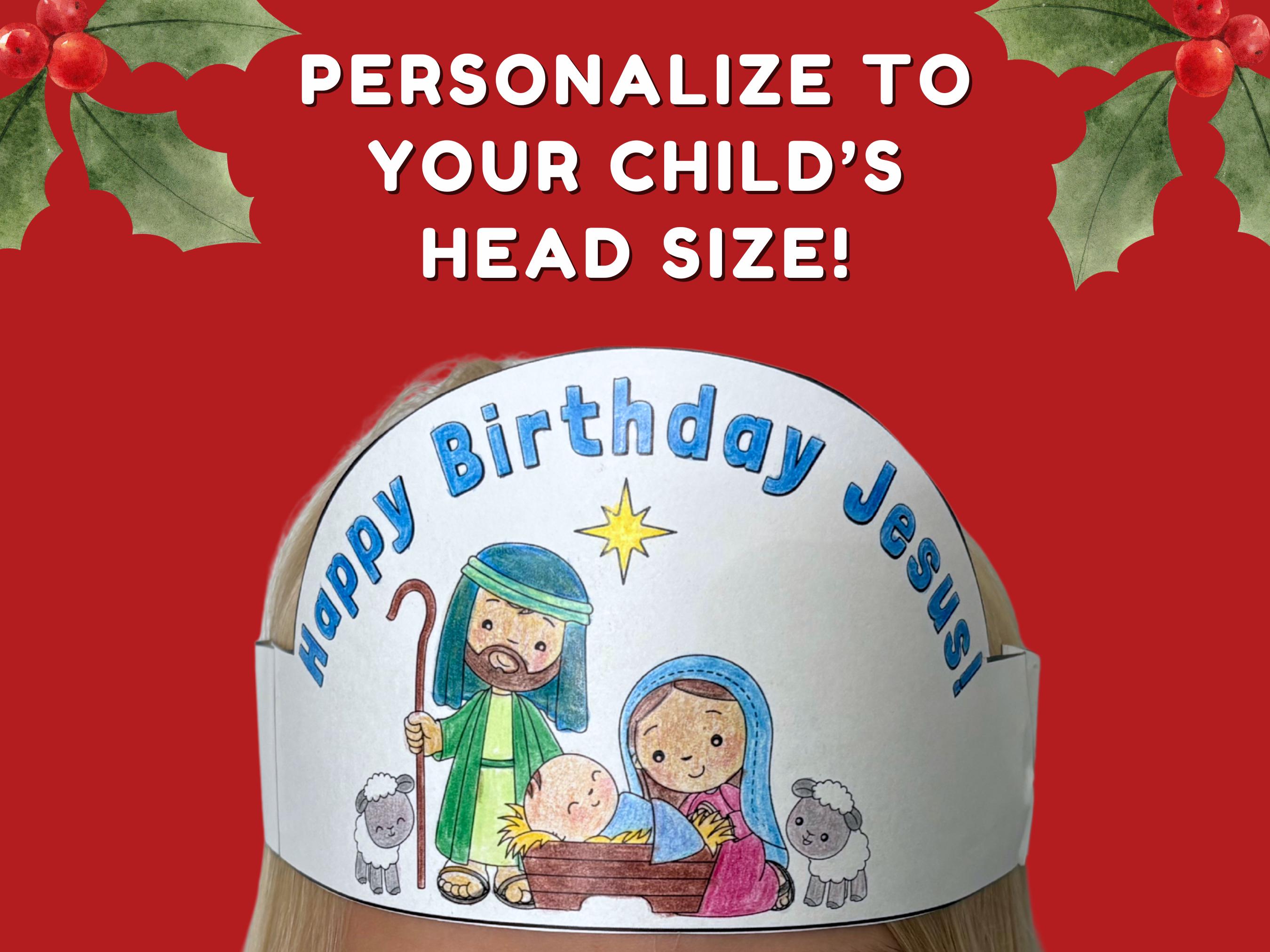 Christian Christmas Nativity Craft, Happy Birthday Jesus Crown ...