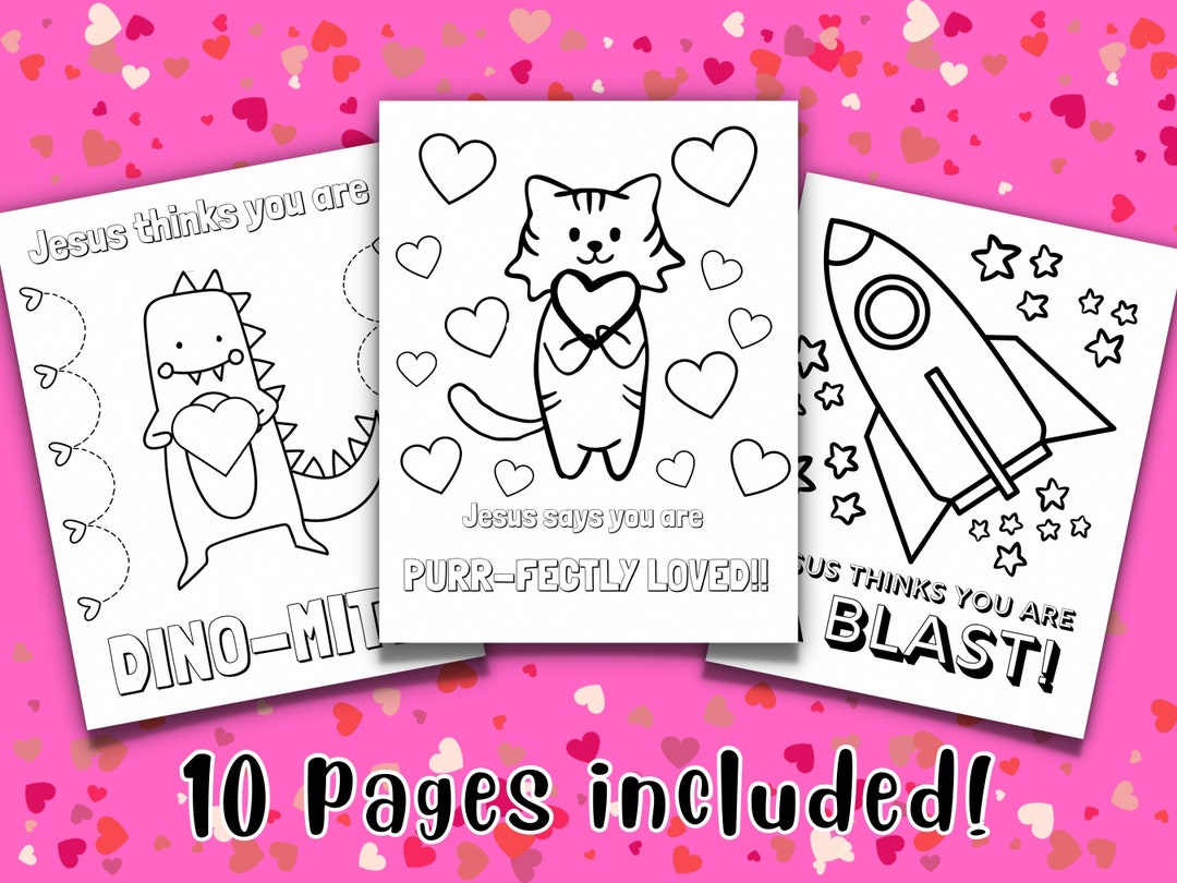 Valentines Day Faith Jesus Coloring Pages Kids, Christian Coloring ...