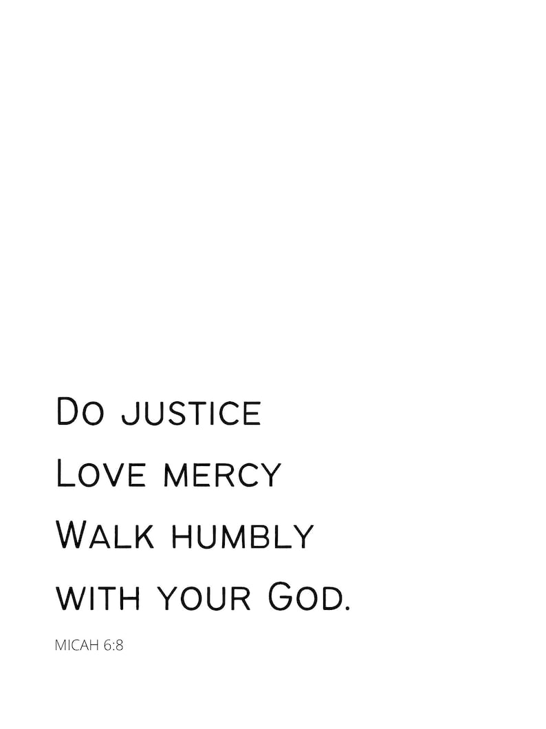 Micah 6:8, Do Justice Love Mercy Walk Humbly, Bible Verse Wall Art ...