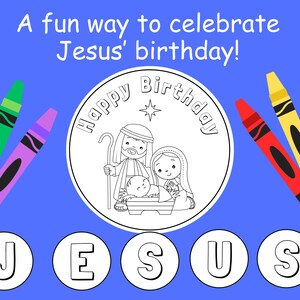 Happy Birthday Jesus Craft, Nativity Christmas Christian Activity ...