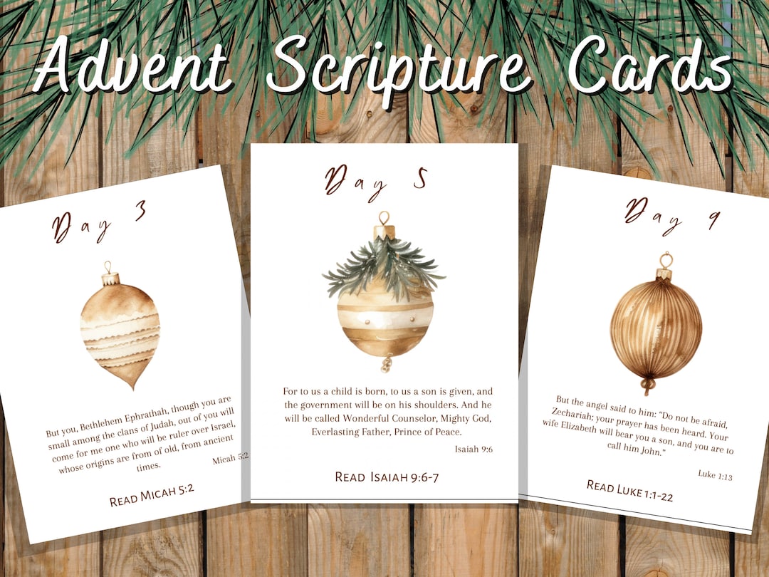 Advent Scripture Cards Women Teens Kids, Nativity Advent Calendar ...