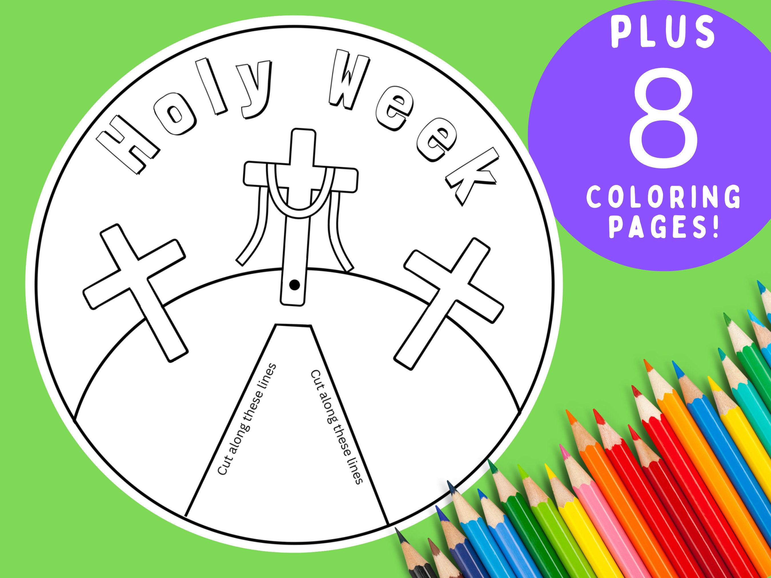 Easter Story Coloring Activity, Holy Week Craft, Scripture Bible ...
