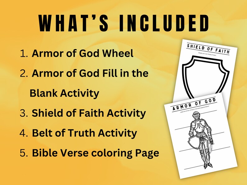 Armor of God Wheel Craft: Bible Activity & Coloring Page (PDF) - Etsy