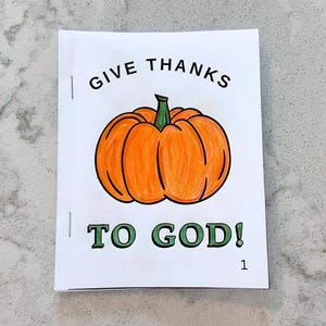Christian Fall Thanksgiving Book Craft, Scripture Coloring Pages Kids ...