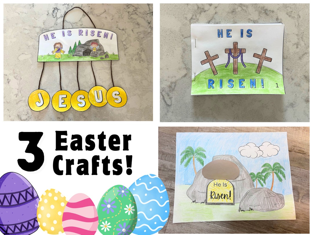 Easter Story Coloring Craft Kids, Holy Week Sunday School, Christian ...