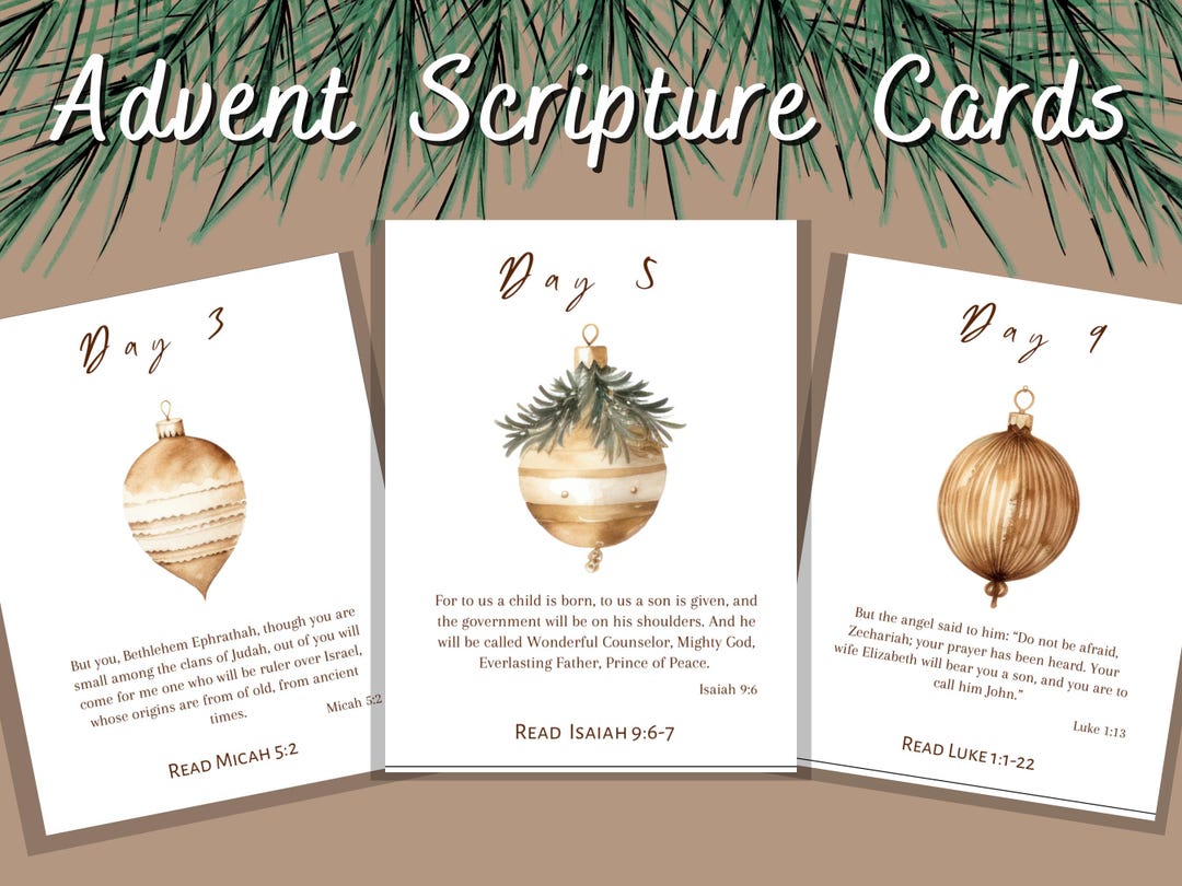 Advent Scripture Cards Women Teens Kids, Nativity Advent Calendar ...