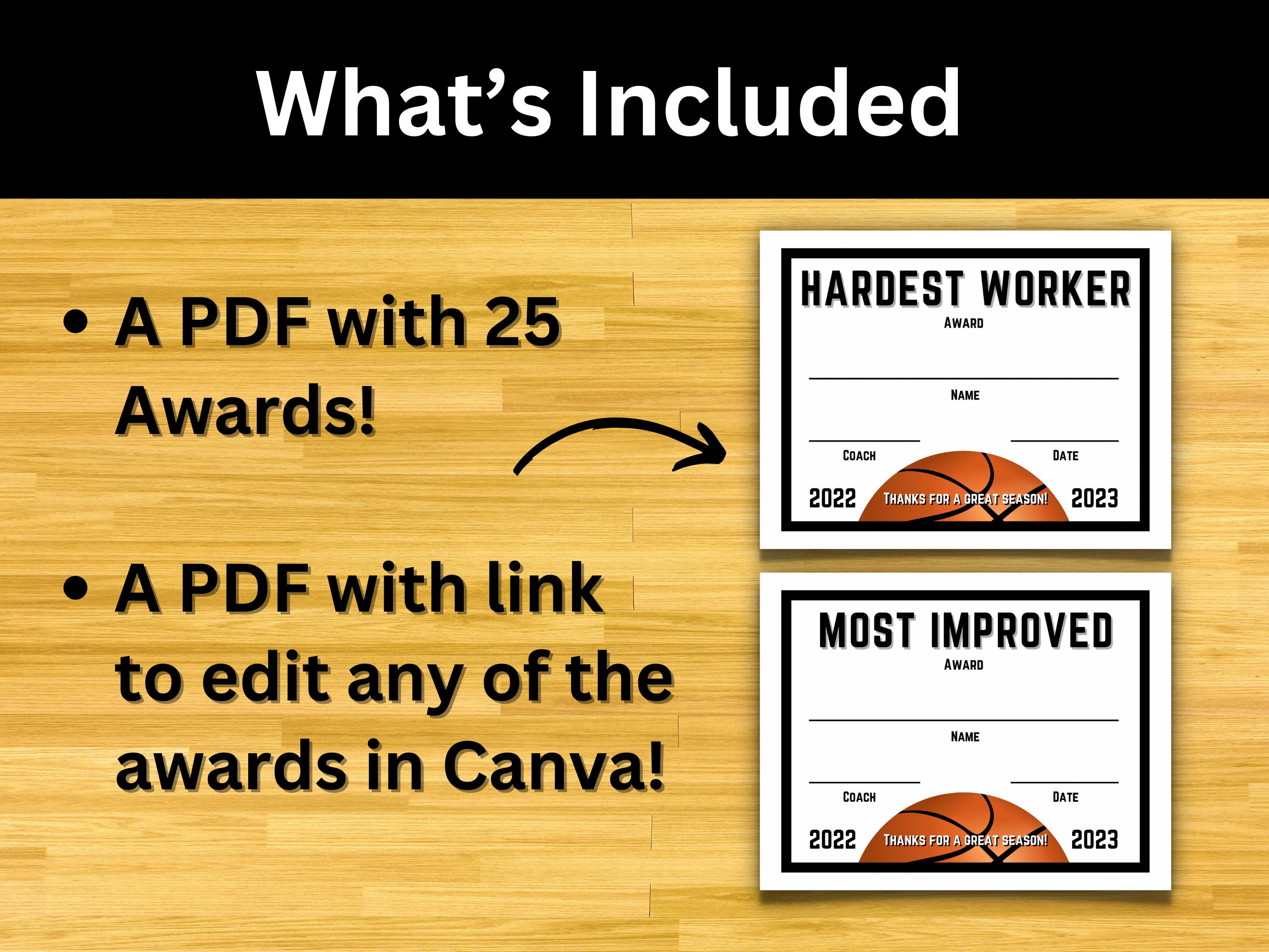 Team Awards Basketball End of Season Basketball Award Certificate ...