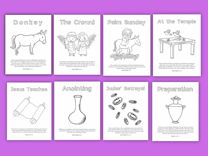 Easter Story Coloring Page, Holy Week Scripture Craft Kids ...