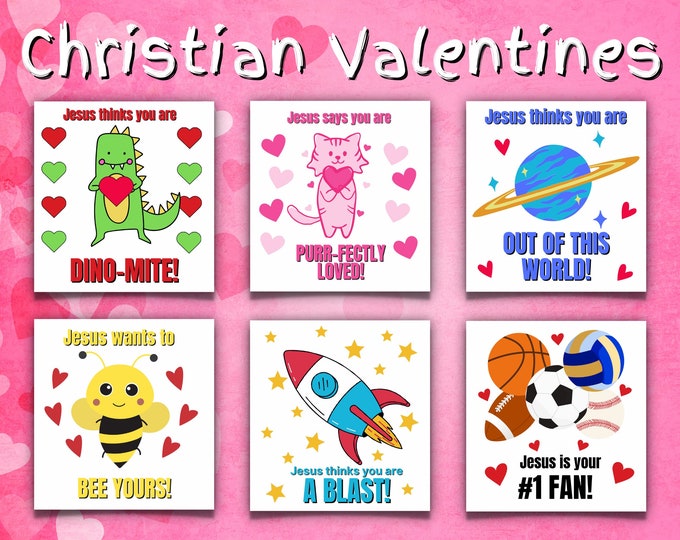 Christian Valentines Love Scripture Cards | Kids Valentine's Day Cards ...