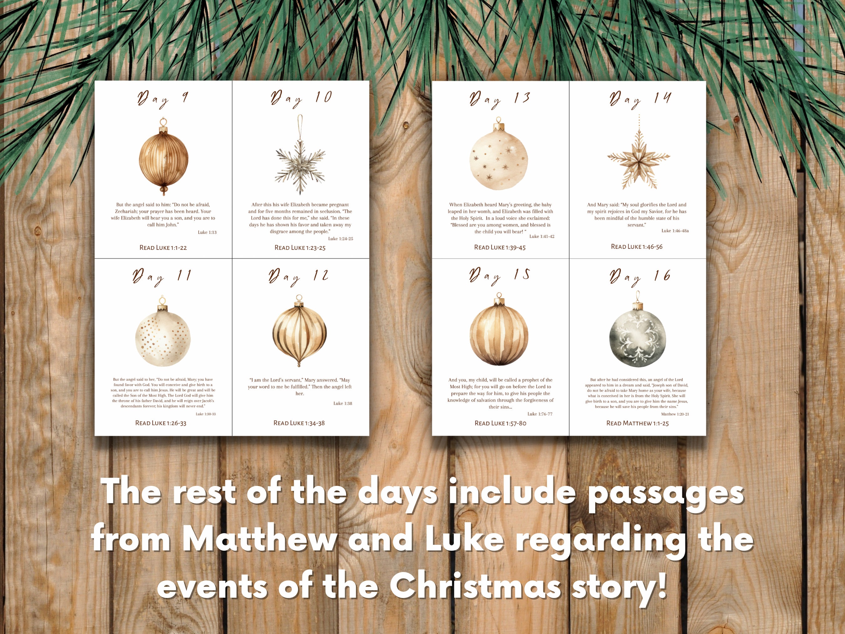 Advent Scripture Cards Women Teens Kids, Nativity Advent Calendar ...