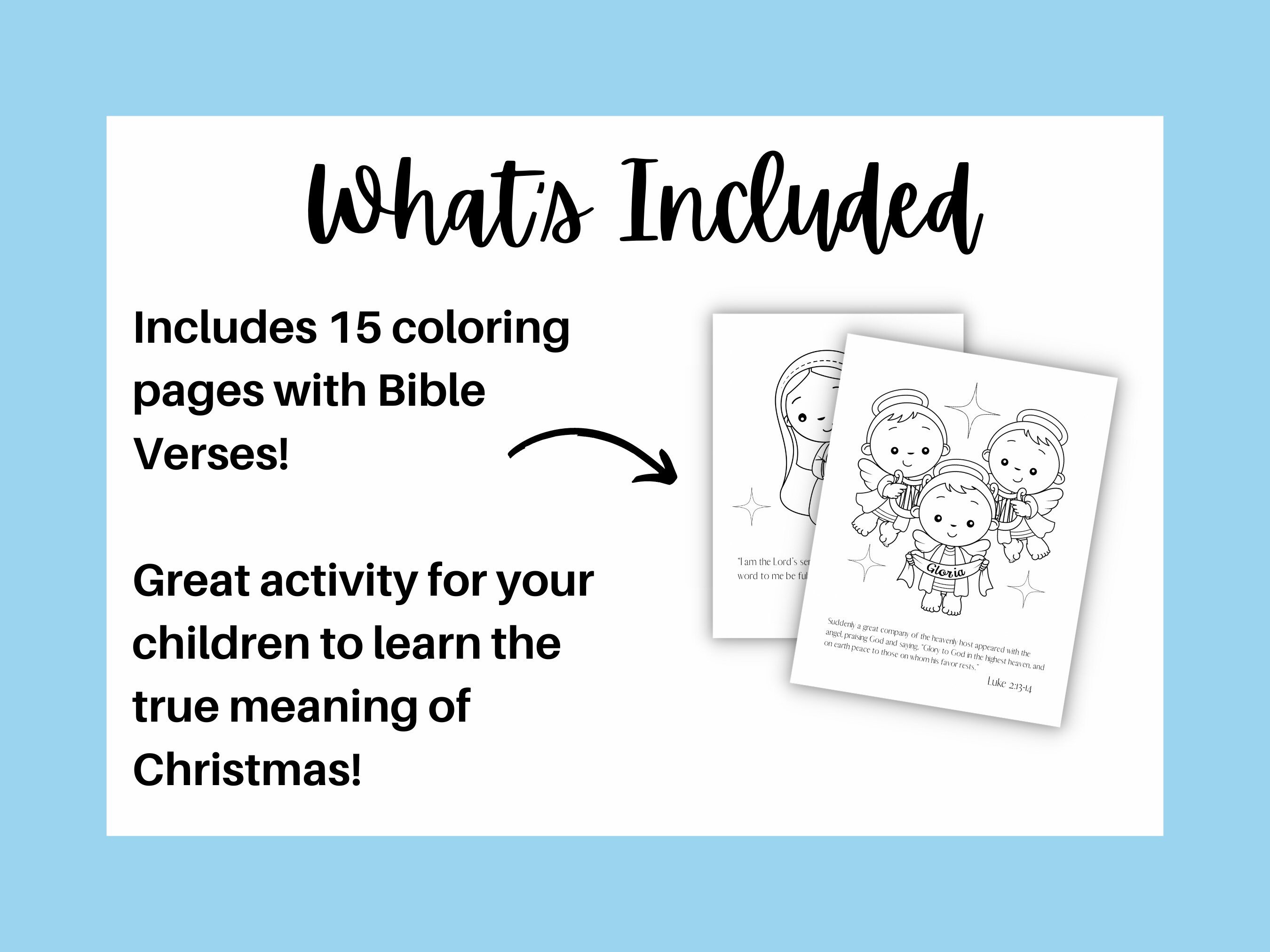 Advent Christmas Nativity Coloring Pages Kids, Christian Sunday School ...