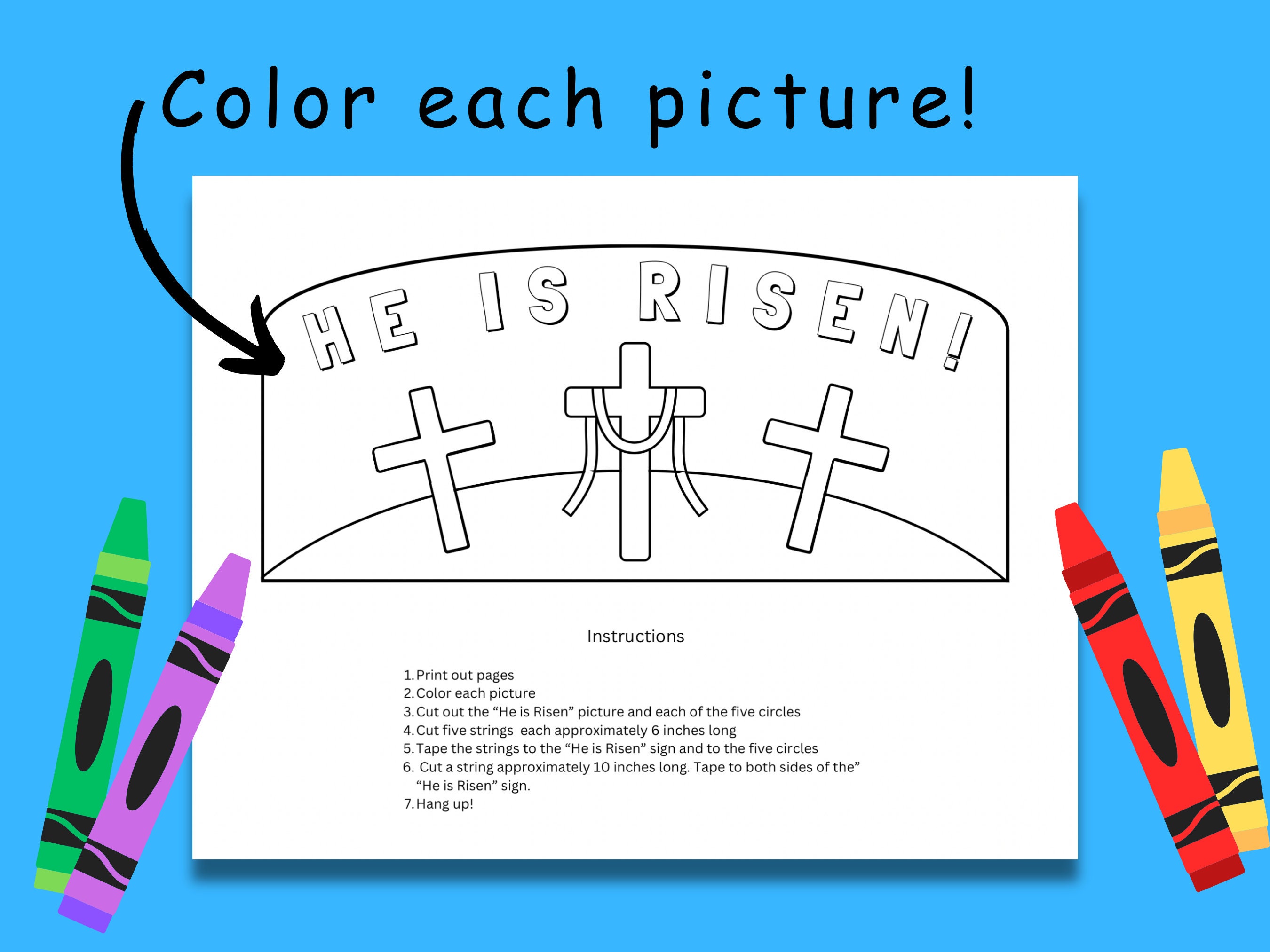 Easter Story Coloring Pages Craft Kids, Holy Week Christian Lent Bible ...