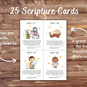 Advent Scripture Cards, Advent Calendar, Nativity Advent Calendar, Kids ...