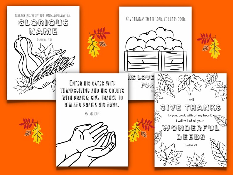 Fall Scripture Coloring Pages: Thanksgiving, Halloween (PDF Download ...