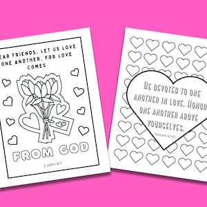 Valentines Day Scripture Coloring Pages Kids Adults, Valentines Day ...
