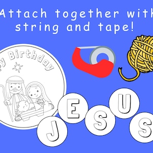 Happy Birthday Jesus Craft, Nativity Christmas Christian Activity ...