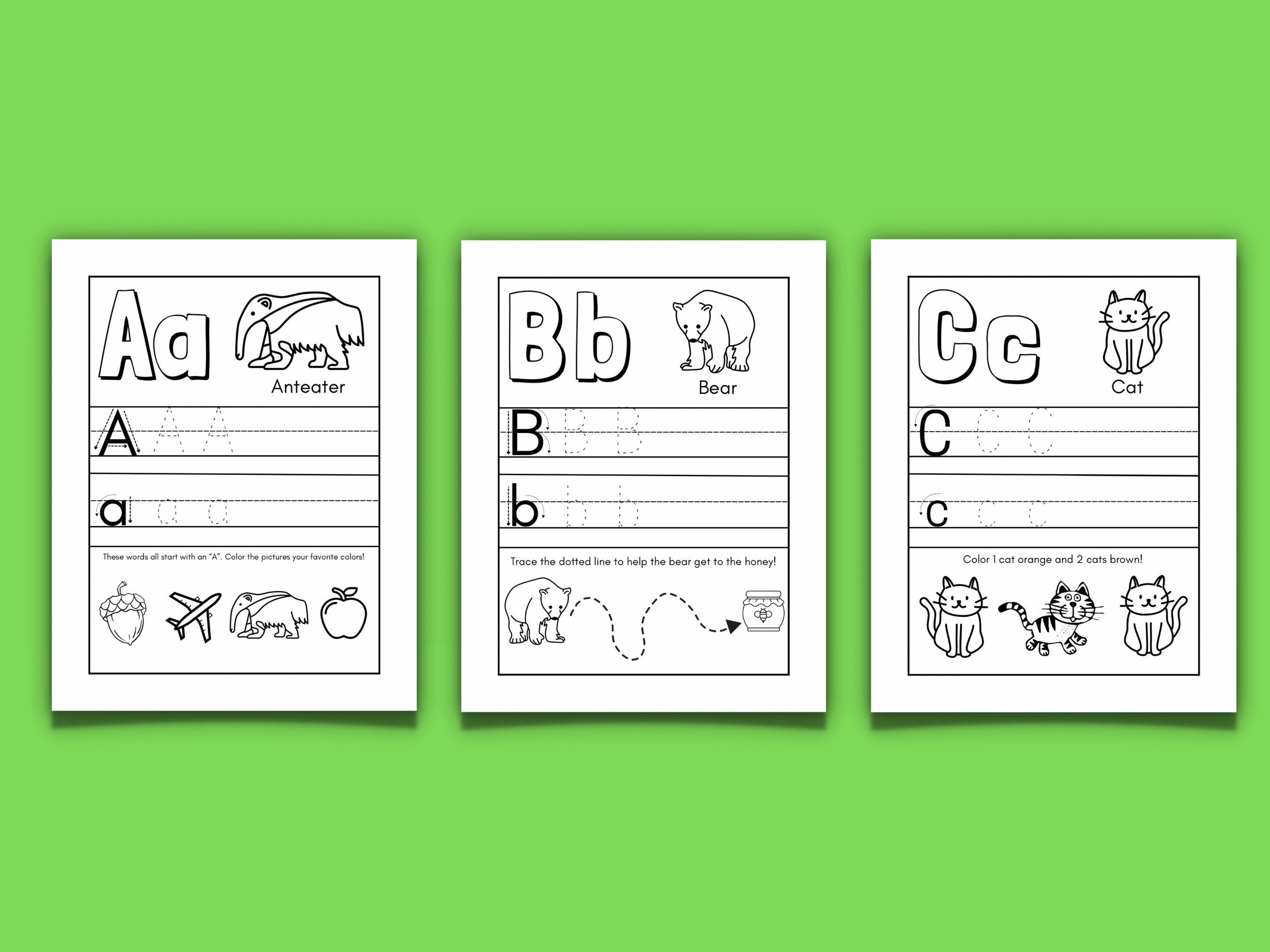 Uppercase and Lowercase Alphabet Worksheets Tracing Alphabet - Etsy