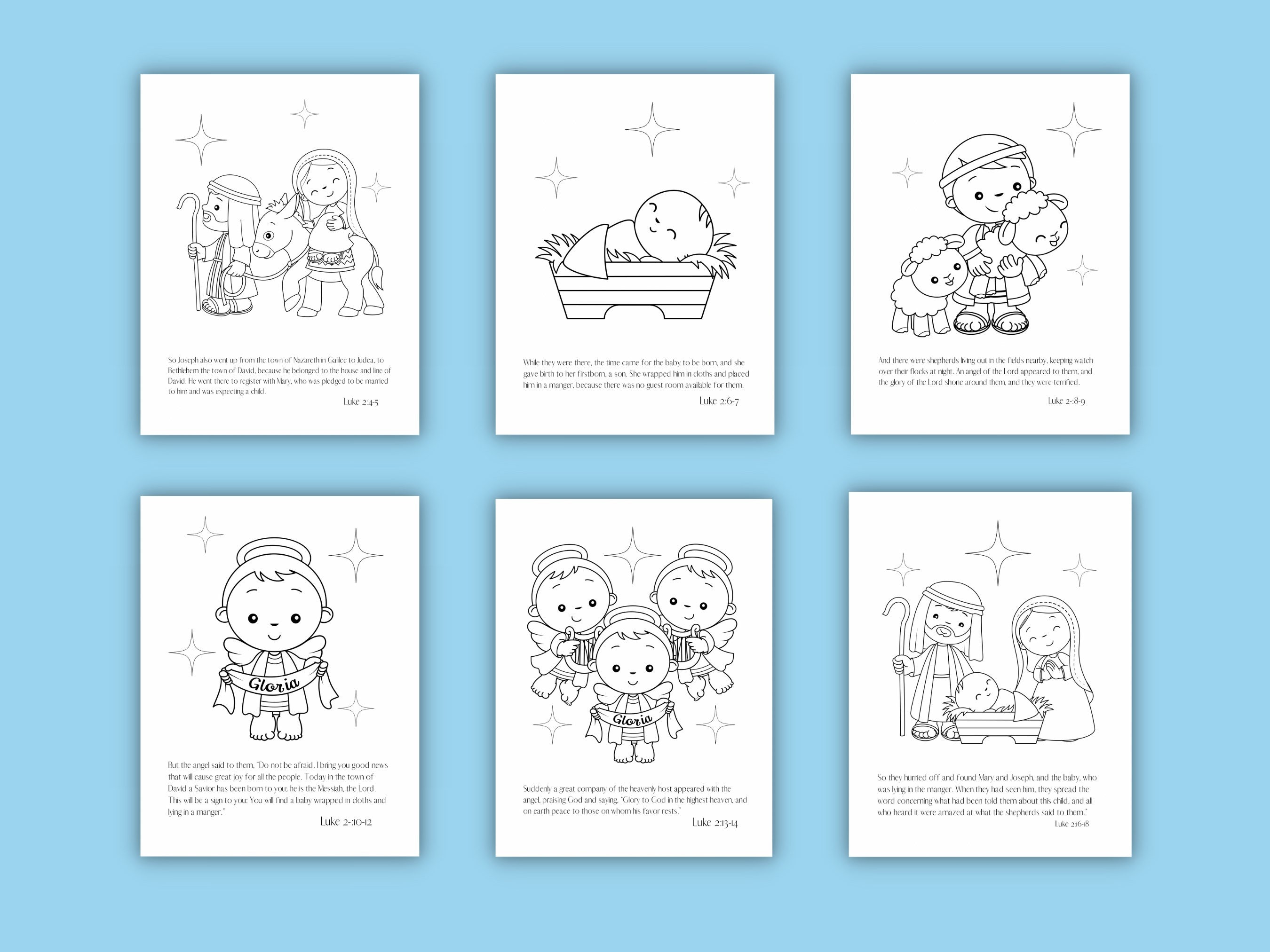 Advent Christmas Nativity Coloring Pages Kids, Christian Sunday School ...