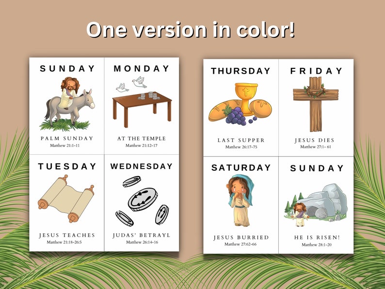 Easter Holy Week Activity Kids, Scripture Coloring Pages, Holy Week ...