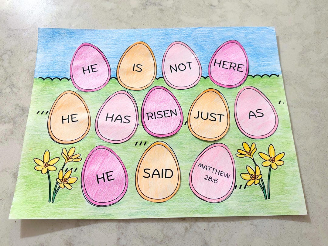 Easter Bible Verse Activity, He Has Risen Coloring Pages, Holy Week ...