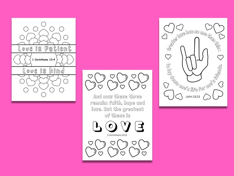 Valentines Day Scripture Coloring Pages Kids Adults, Valentines Day ...