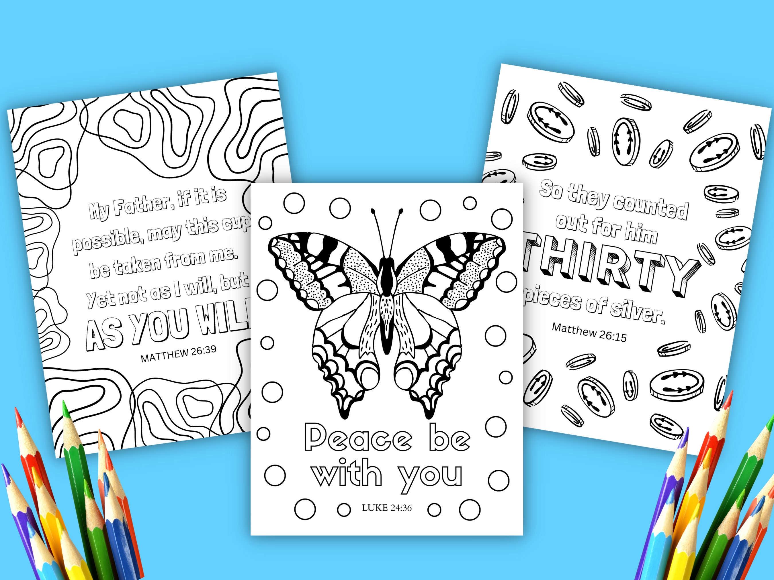Christian Easter Scripture Coloring Pages Kids, Holy Week Resurrection ...