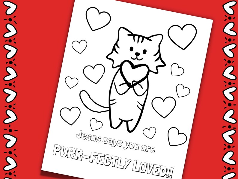 Valentines Day Faith Jesus Coloring Pages Kids Valentines Day - Etsy