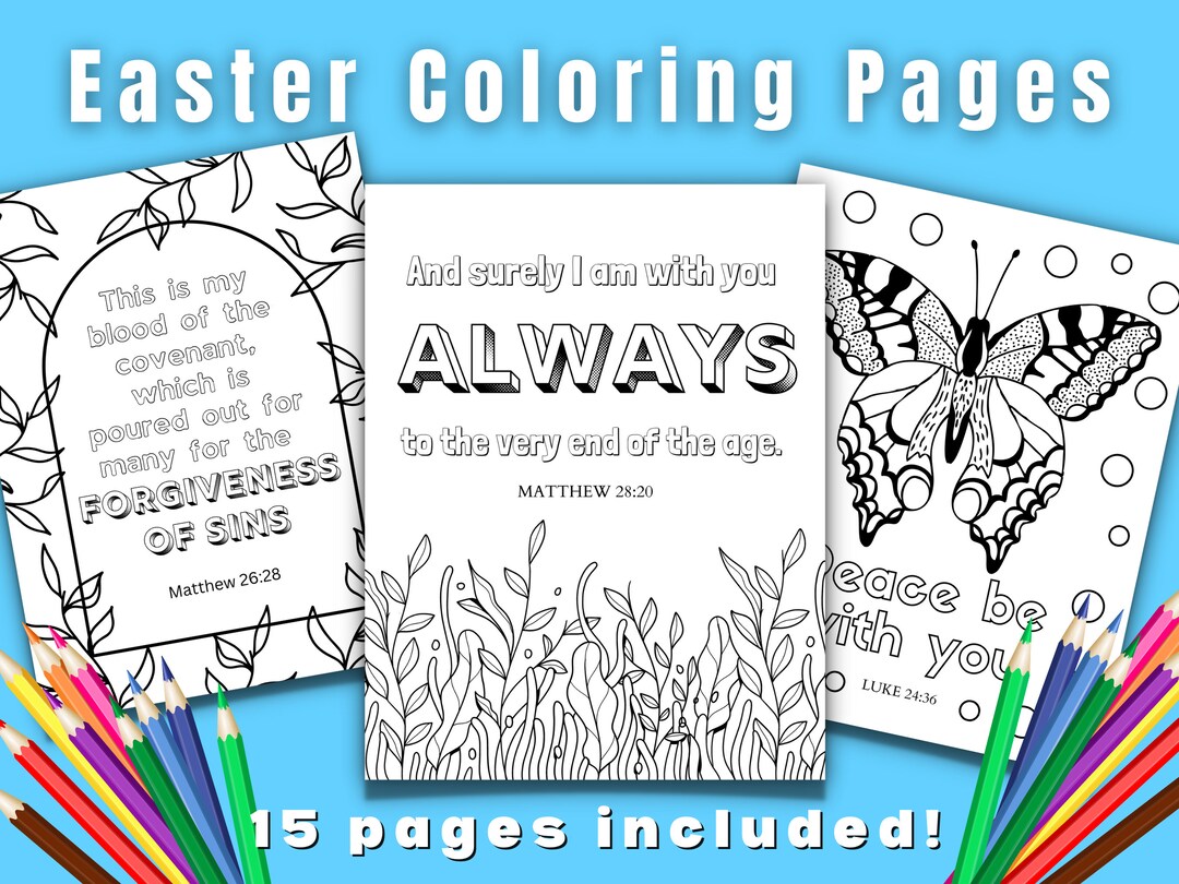 Christian Easter Scripture Coloring Pages Kids, Holy Week Resurrection ...