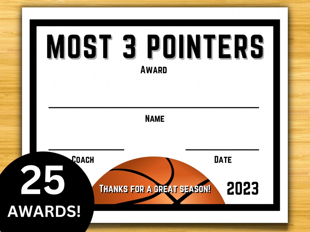 Team Awards Basketball End of Season Basketball Award Certificate ...