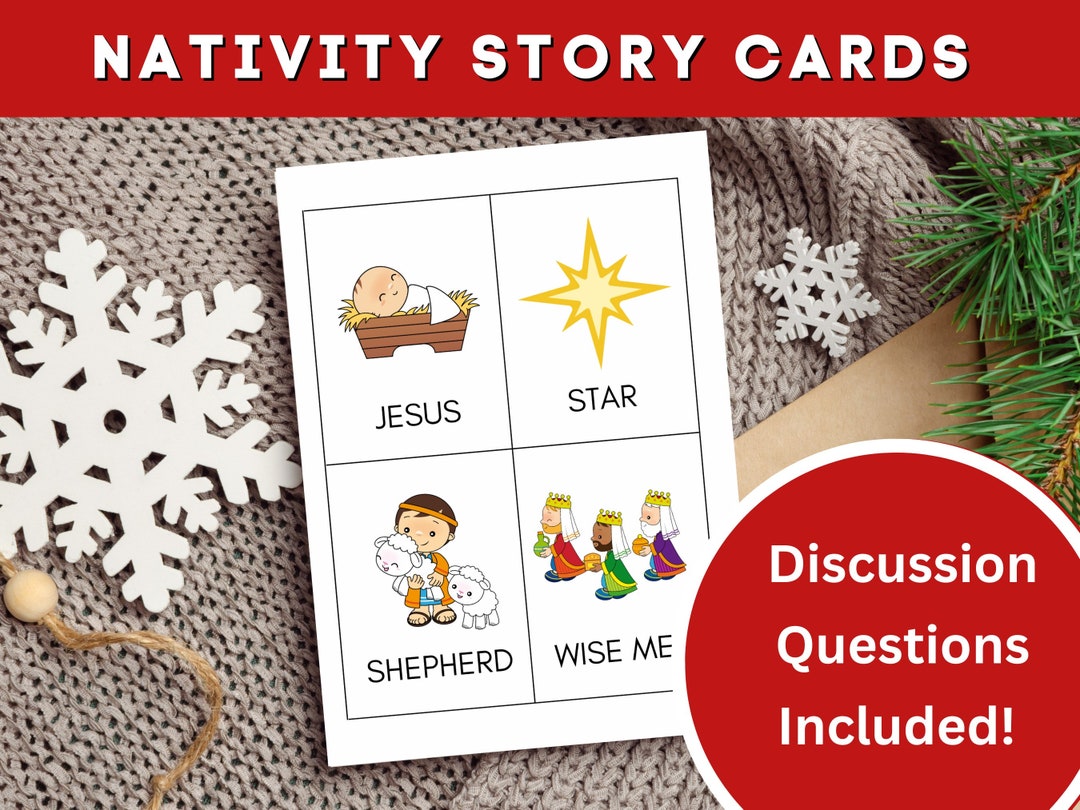 Nativity Advent Activity Cards Devotional for Kids Family, Christmas ...