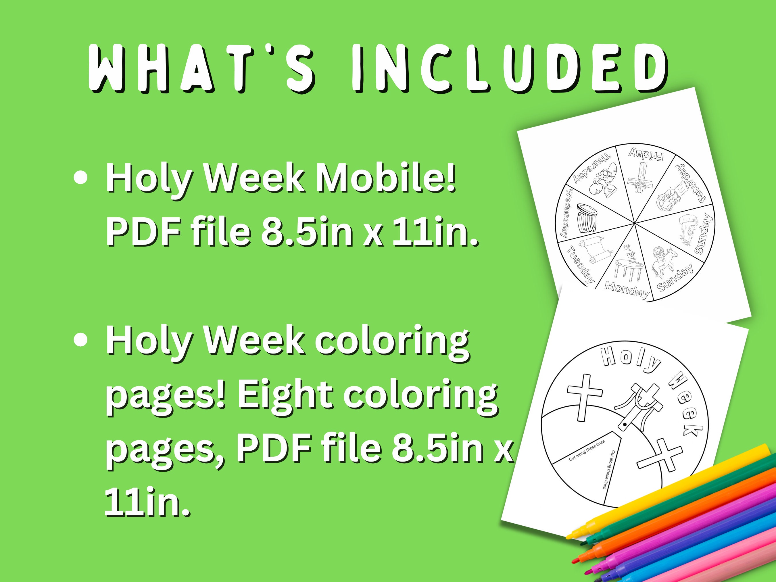 Easter Story Coloring Activity, Holy Week Craft, Scripture Bible ...