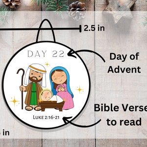 Advent Calendar Ornaments, Nativity Advent Kids Craft, Christian ...