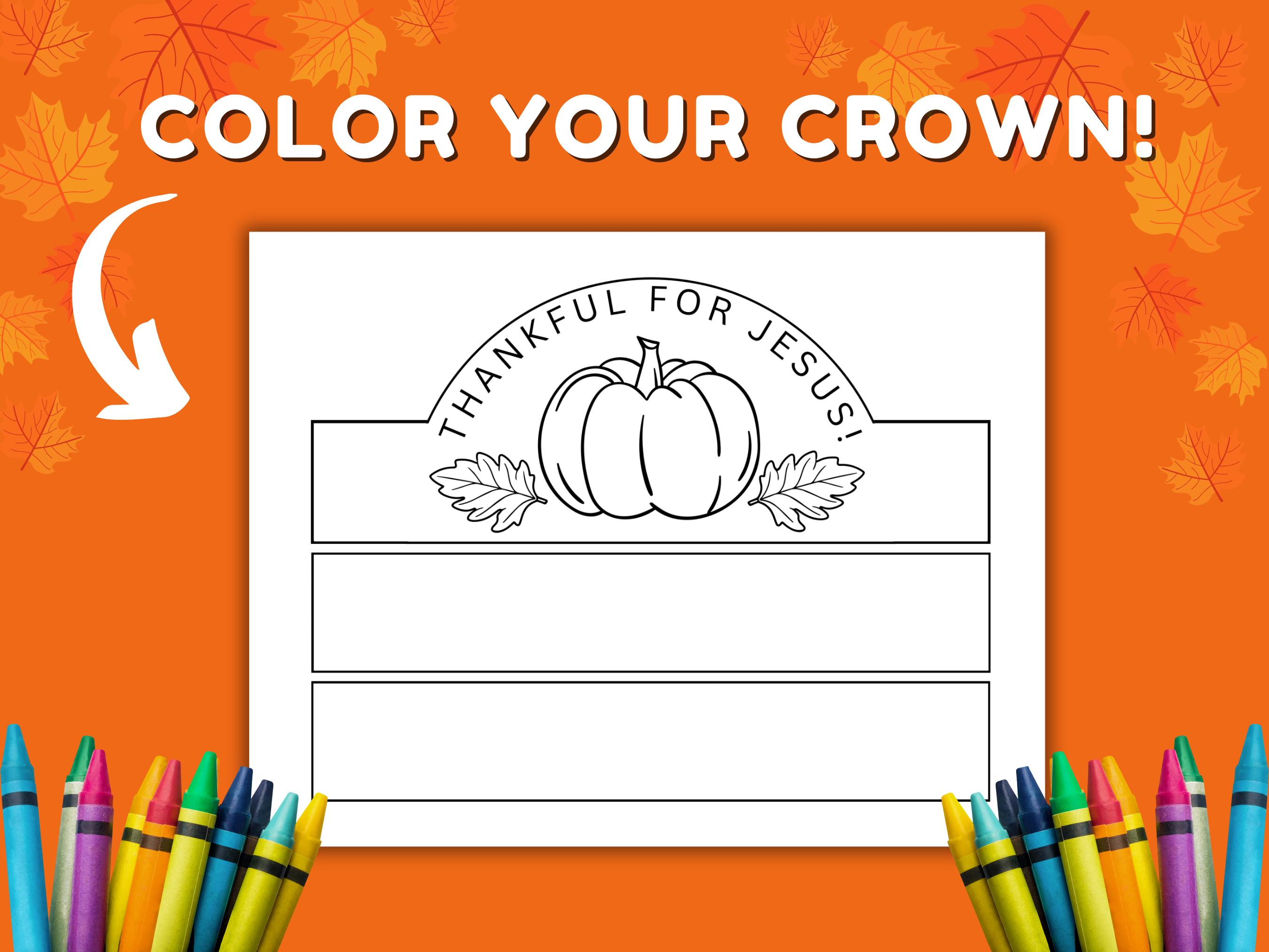 Christian Fall Thanksgiving Book Craft, Jesus Crown, Coloring Pages ...