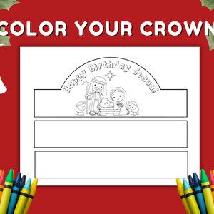 Christian Christmas Nativity Craft, Happy Birthday Jesus Crown ...