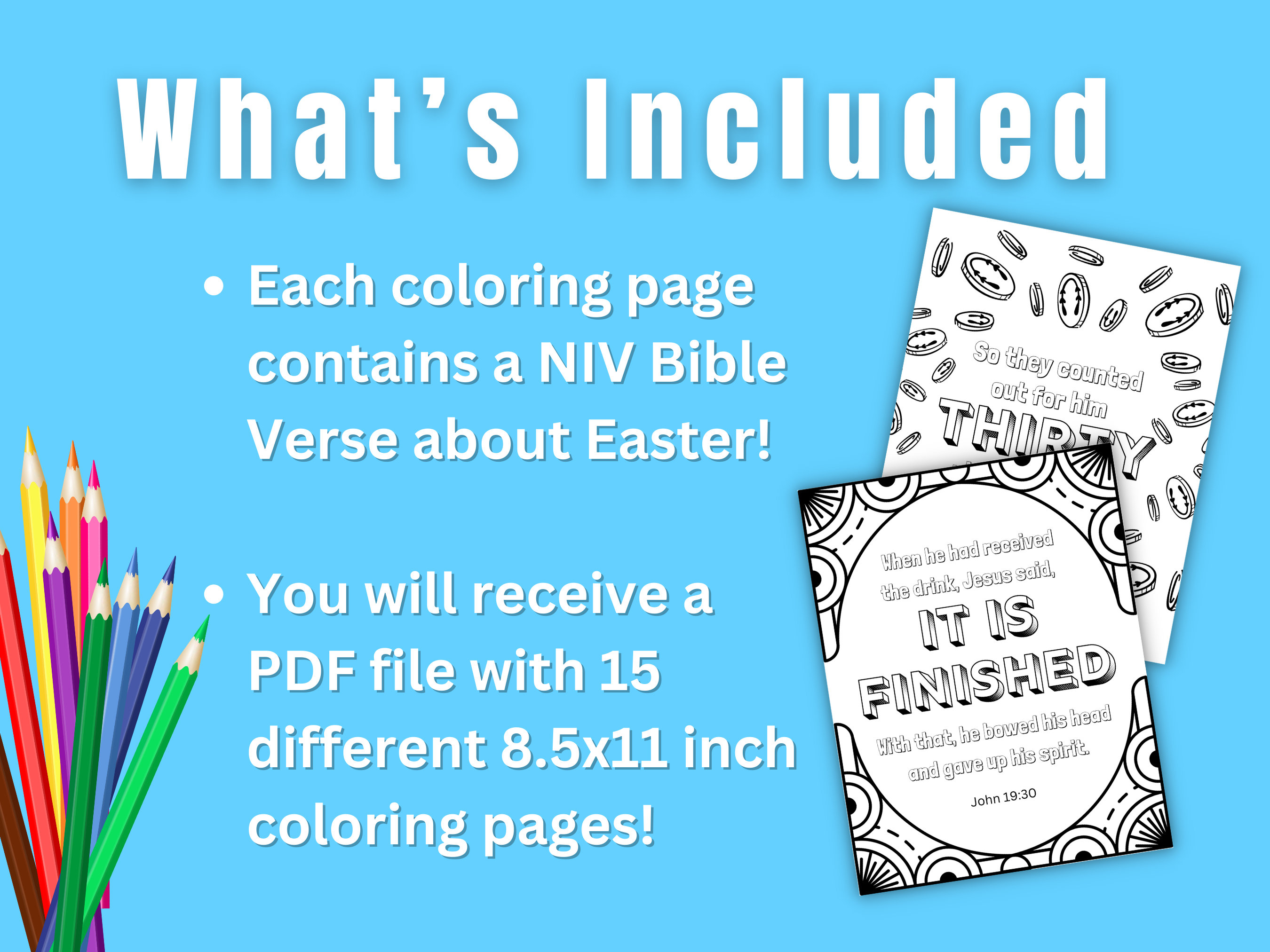 Christian Easter Scripture Coloring Pages Kids, Holy Week Resurrection ...