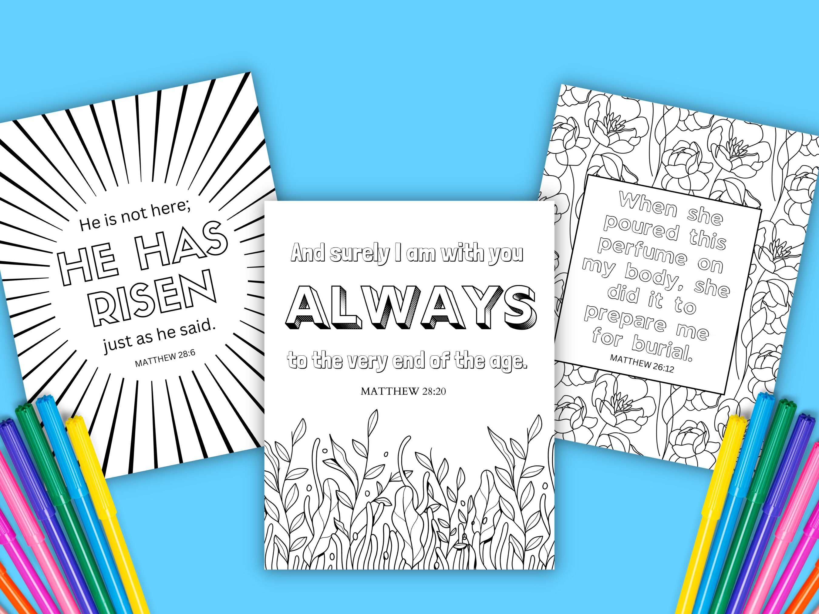Christian Easter Scripture Coloring Pages Kids, Holy Week Resurrection ...
