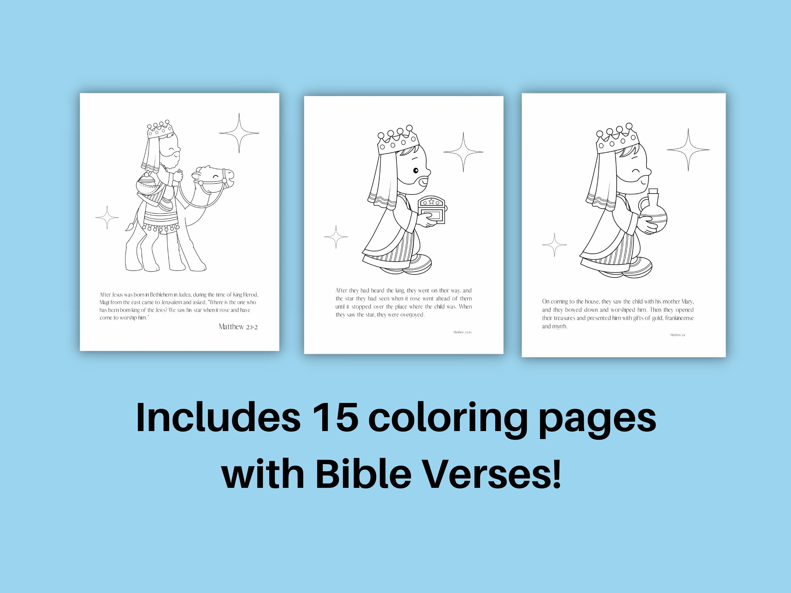 Advent Christmas Nativity Coloring Pages Kids, Christian Sunday School ...