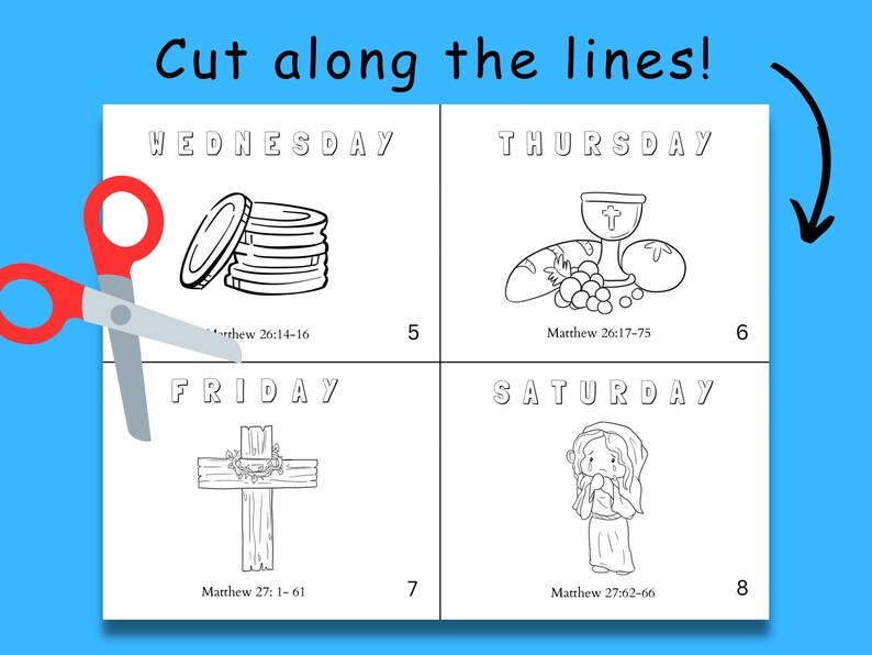 Easter Story Coloring Pages Craft Kids, Holy Week Christian Bible Lent ...