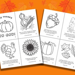 Christian Fall Thanksgiving Book Craft, Scripture Coloring Pages Kids ...