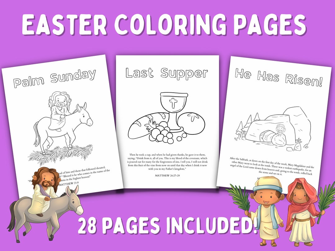 Easter Story Coloring Page, Holy Week Scripture Craft Kids ...