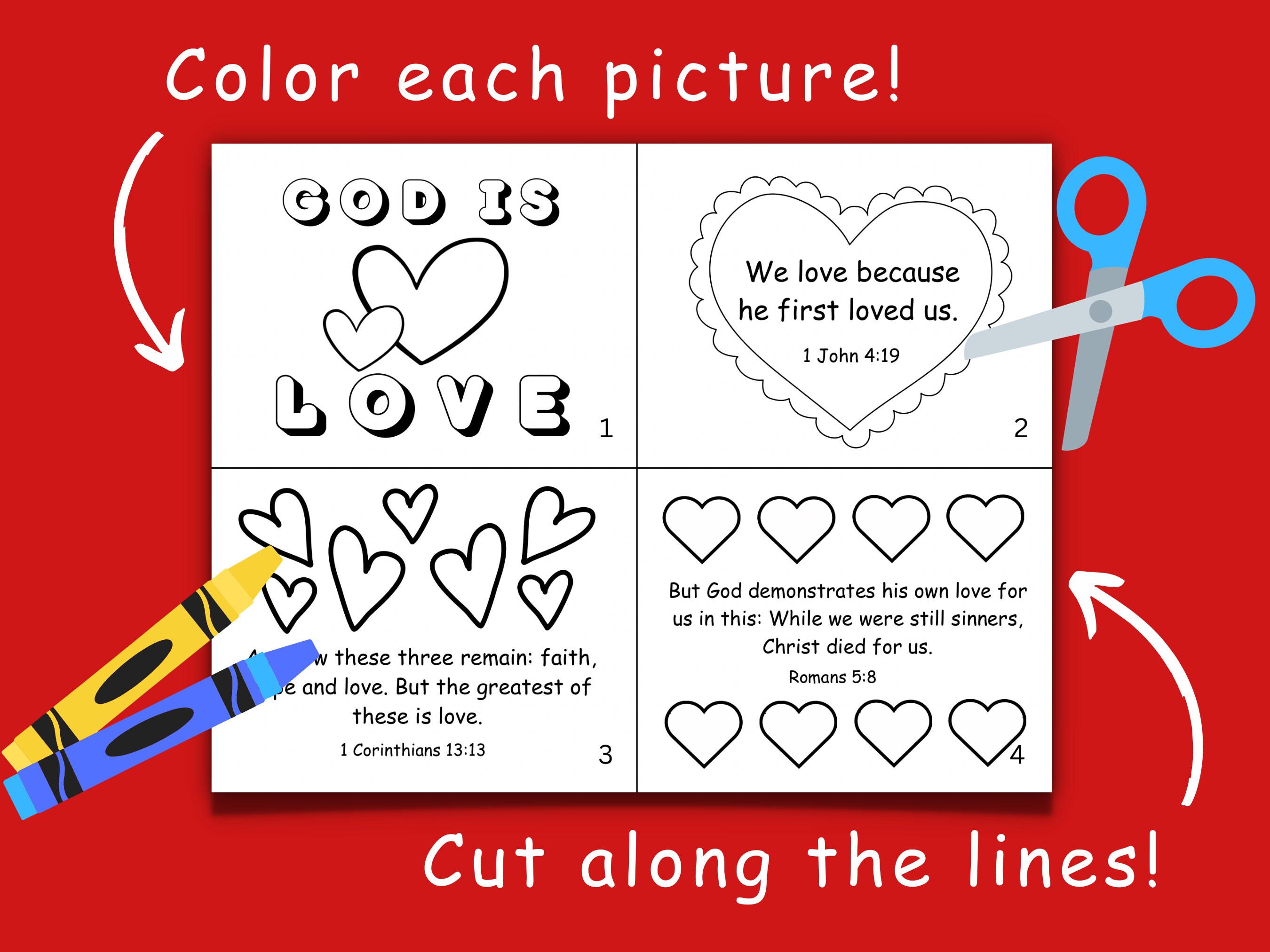 Christian Valentines Day Bible Coloring Pages Craft Kids, Bible Verse ...